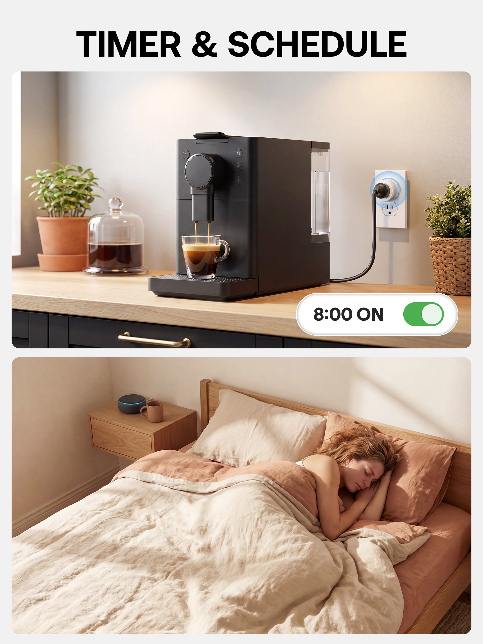EIGHTREE 15A Smart Plug, Wi-Fi & Bluetooth Smart Outlet for High-Power ...
